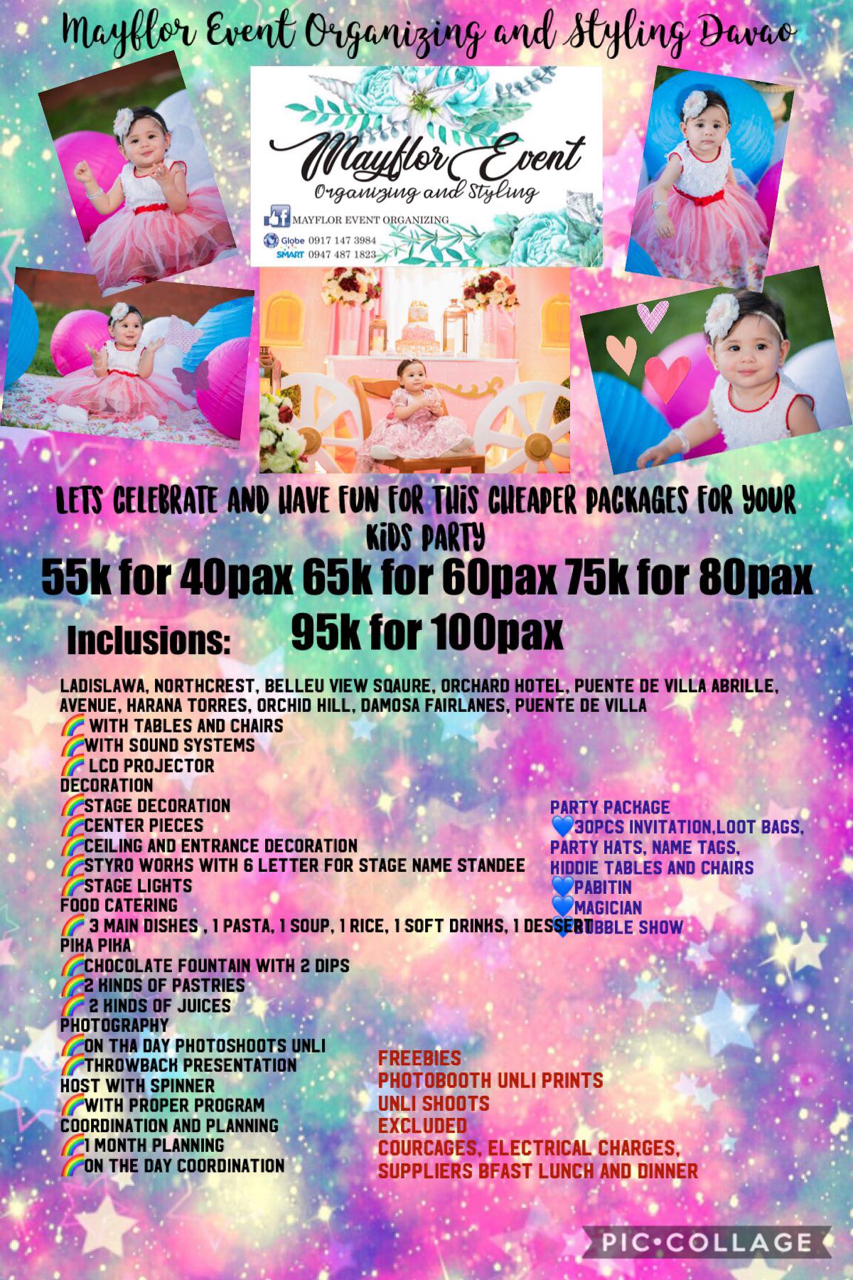 Kids party package 2020 - Mayflor Event Organizing and Styling